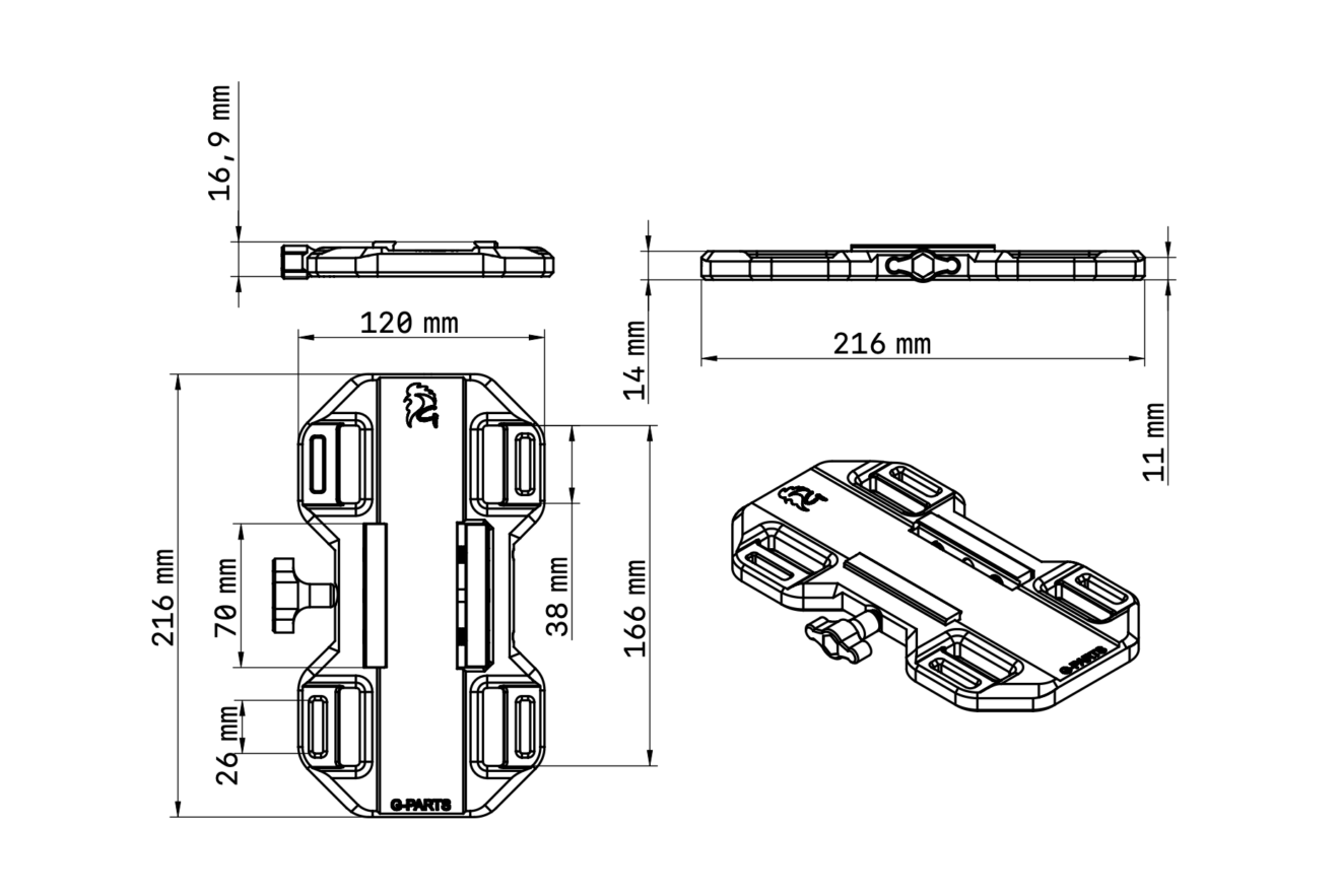 ARCA Rail Plate “G-Plate” - G-PARTS